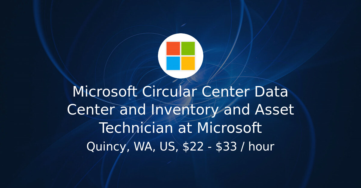 Microsoft Circular Center Data Center and Inventory and Asset ...